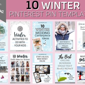 10 Winter Pinterest Templates | Video Pin Templates | Social Media ...