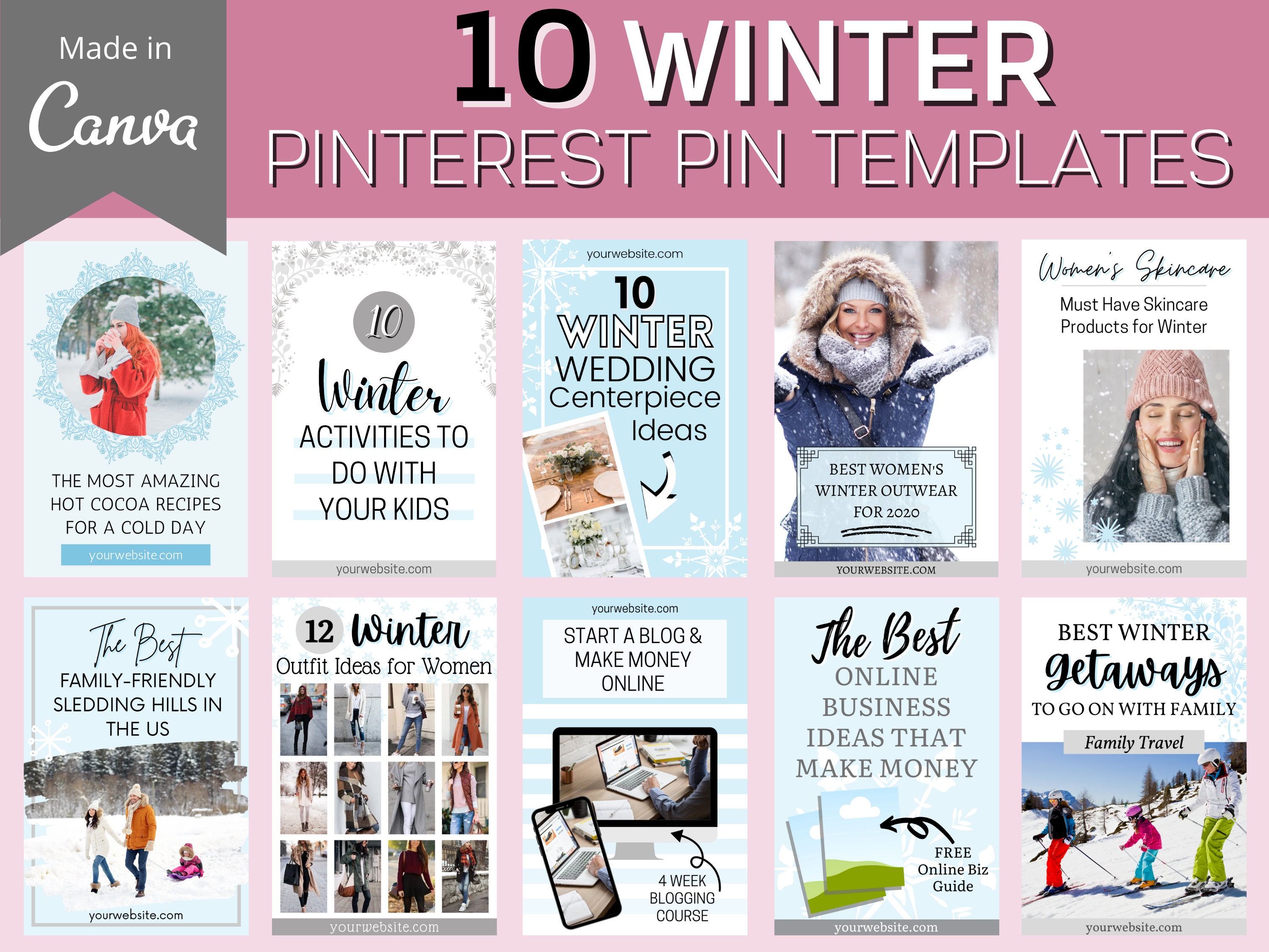 10 Winter Pinterest Templates Video Pin Templates Social Media ...