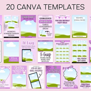 20 Girly Purple Pinterest Templates for Bloggers Canva Templates for ...