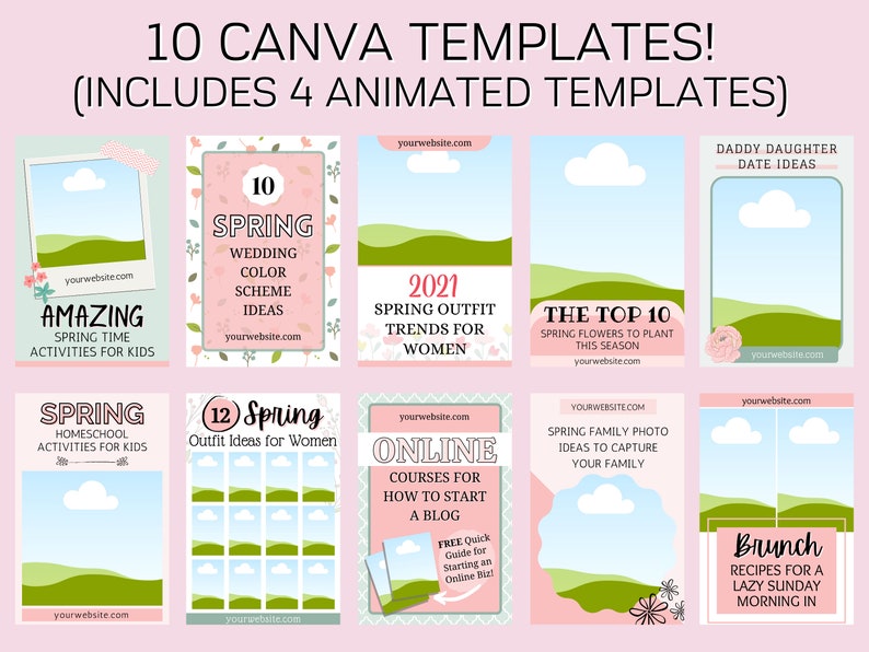 10 Spring Pinterest Templates | Video Pin Templates | Social Media ...