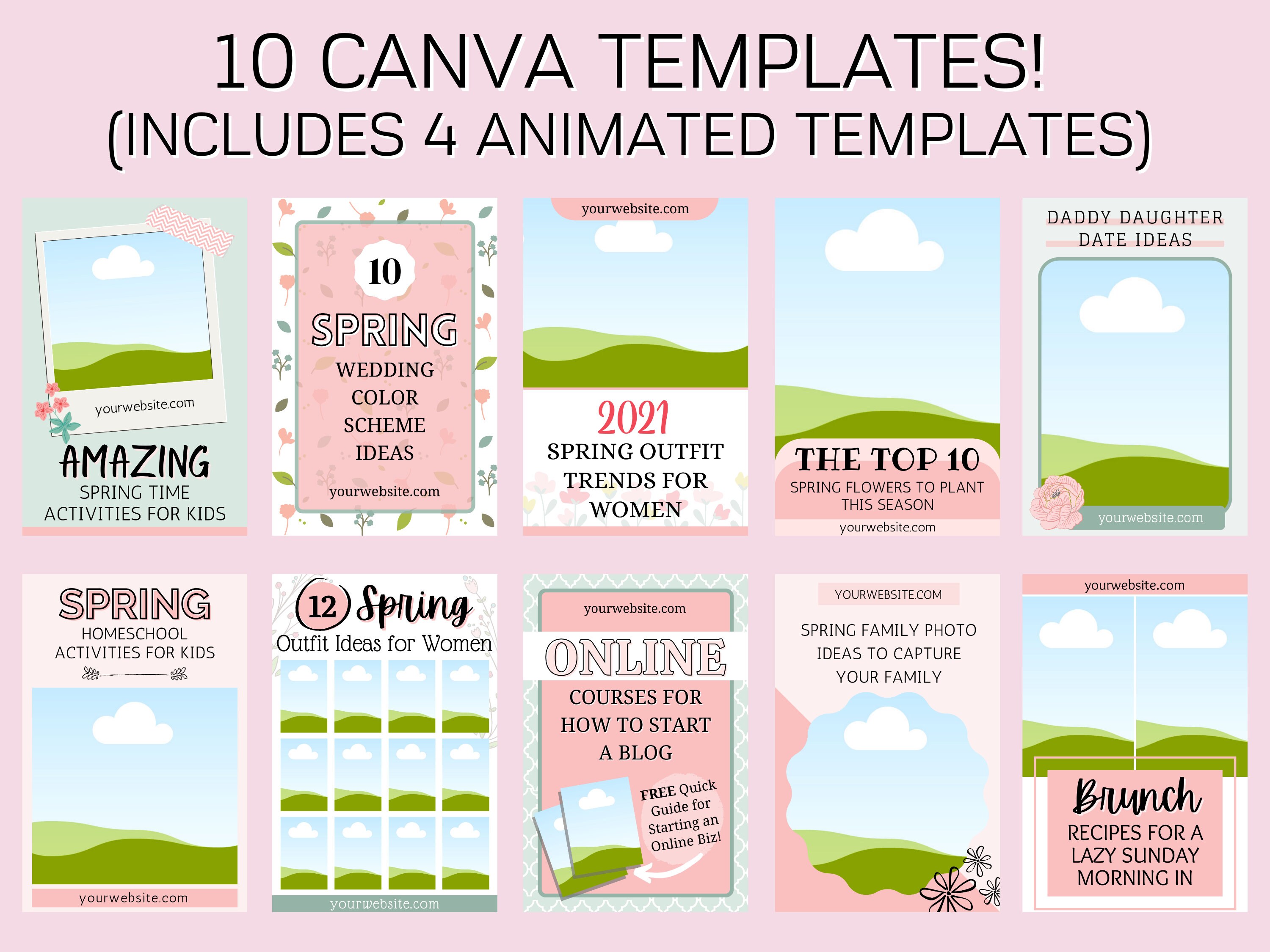 10 Spring Pinterest Templates | Video Pin Templates | Social Media ...