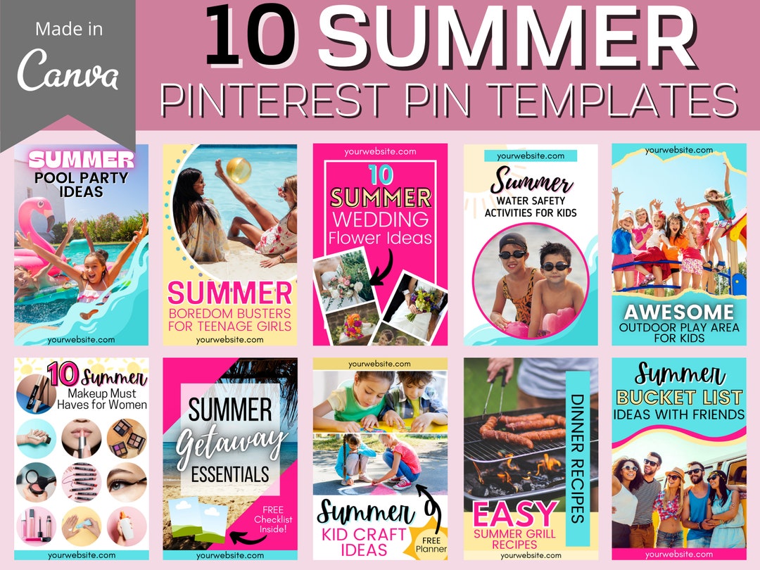 10 Summer Pinterest Templates | Video Pin Templates | Social Media ...