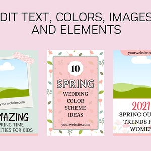 10 Spring Pinterest Templates | Video Pin Templates | Social Media ...