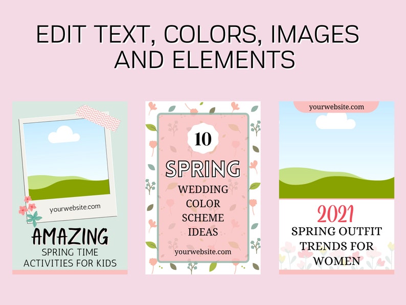 10 Spring Pinterest Templates | Video Pin Templates | Social Media ...