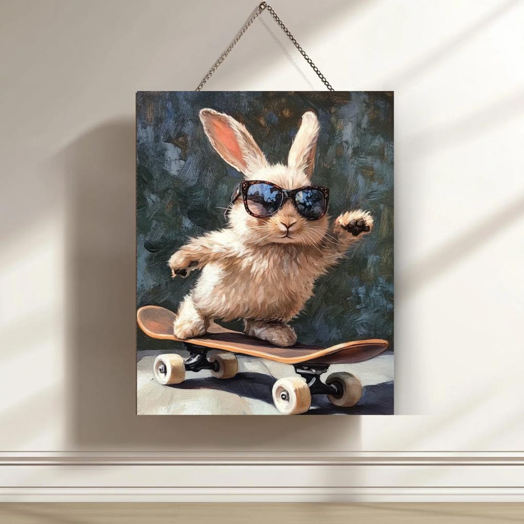Easter Bunny Canvas Art Print, Oil Painting Style Wall Hanging ...