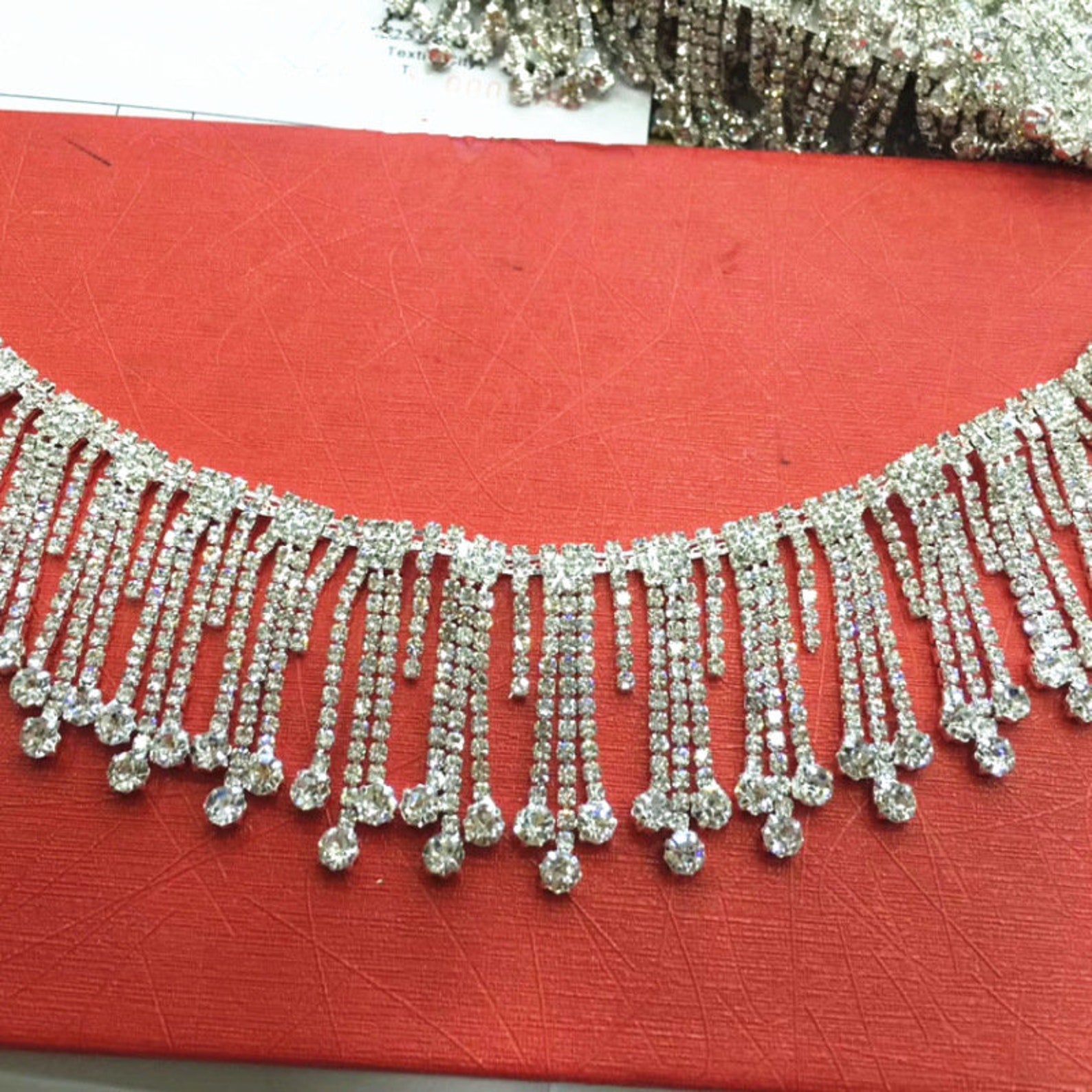 Silver Rhinestone Fringe/rhinestone Tassel Trim/crystal Fringe | Etsy