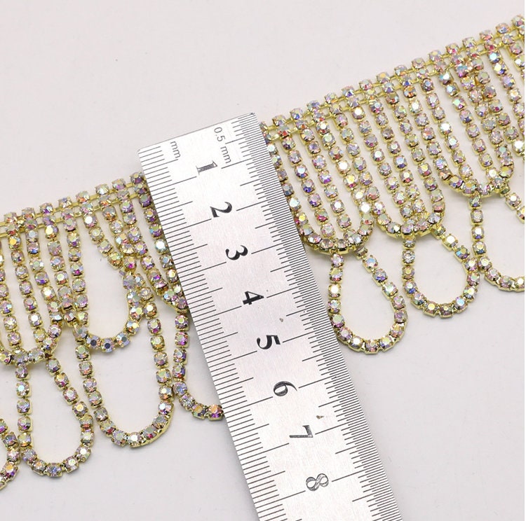 Rhinestone Fringe/rhinestone Tassel Trim - Etsy