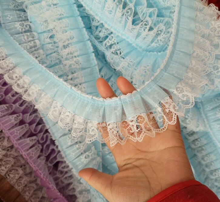 Double Layer Organza and Mesh Ruffle Trim/ Pleat Ruffle/ruffle Lace - Etsy