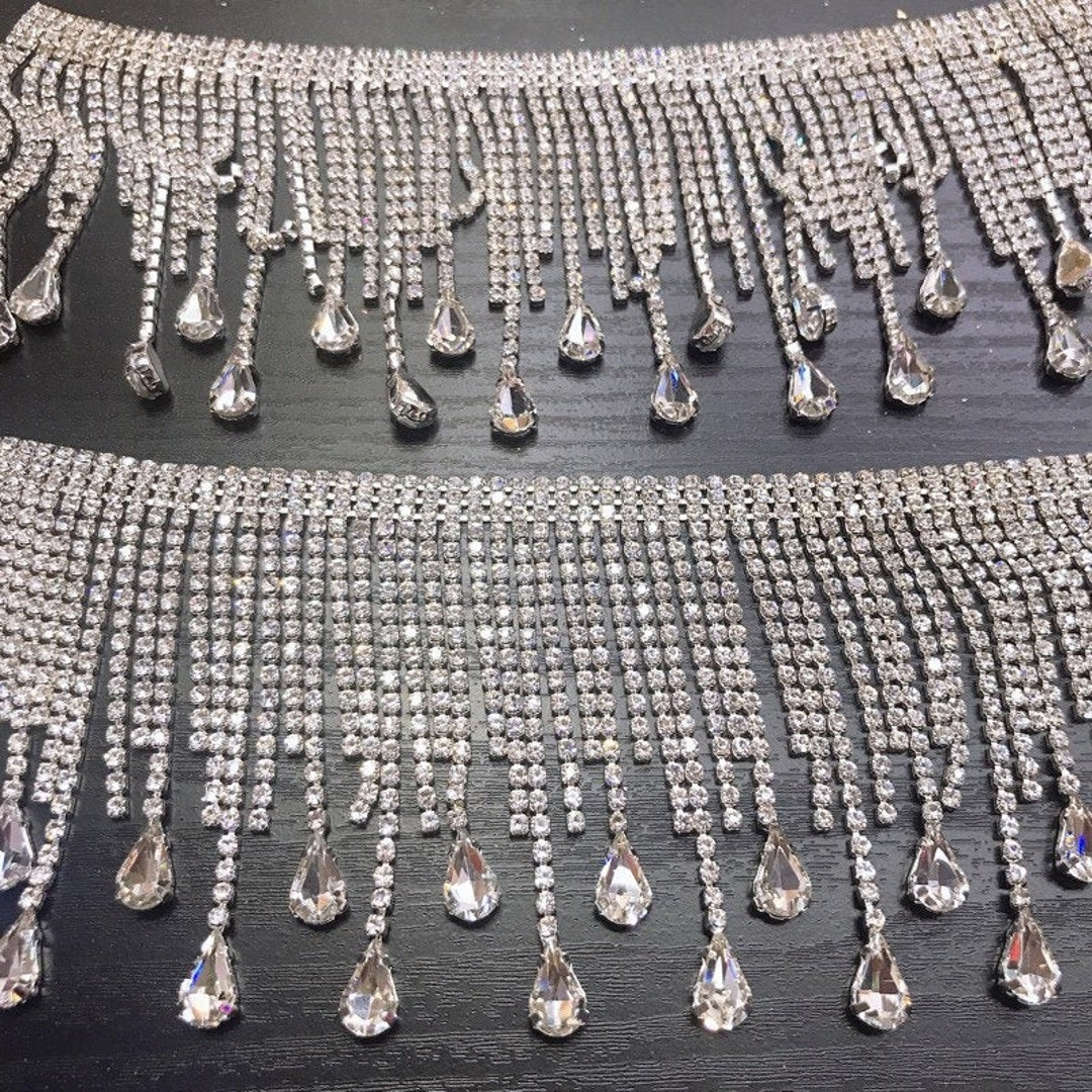 Rhinestone Fringe/rhinestone Tassel Trim - Etsy