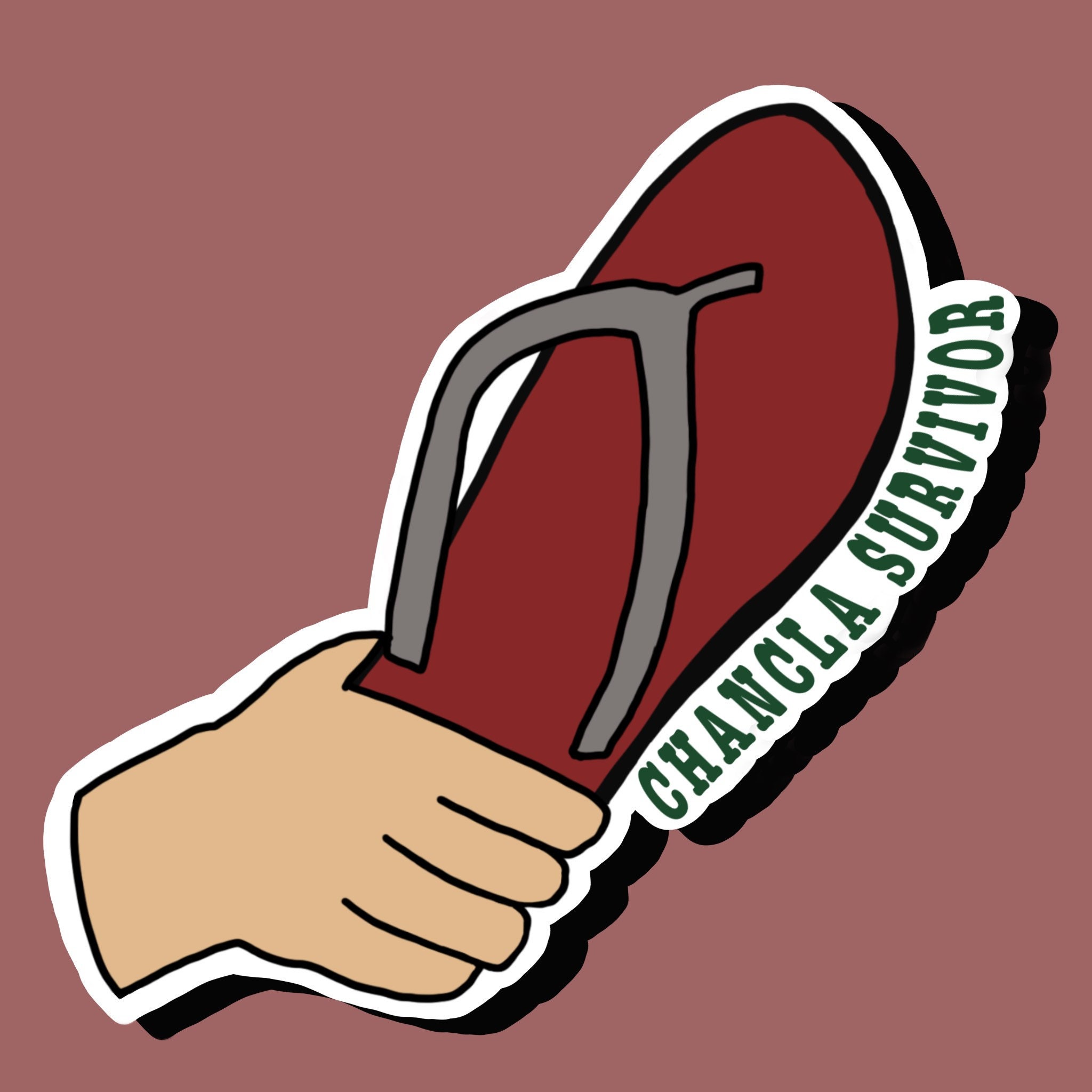 La Chancla Survivor Mexican sticker. Glossy or matte sticker. | Etsy