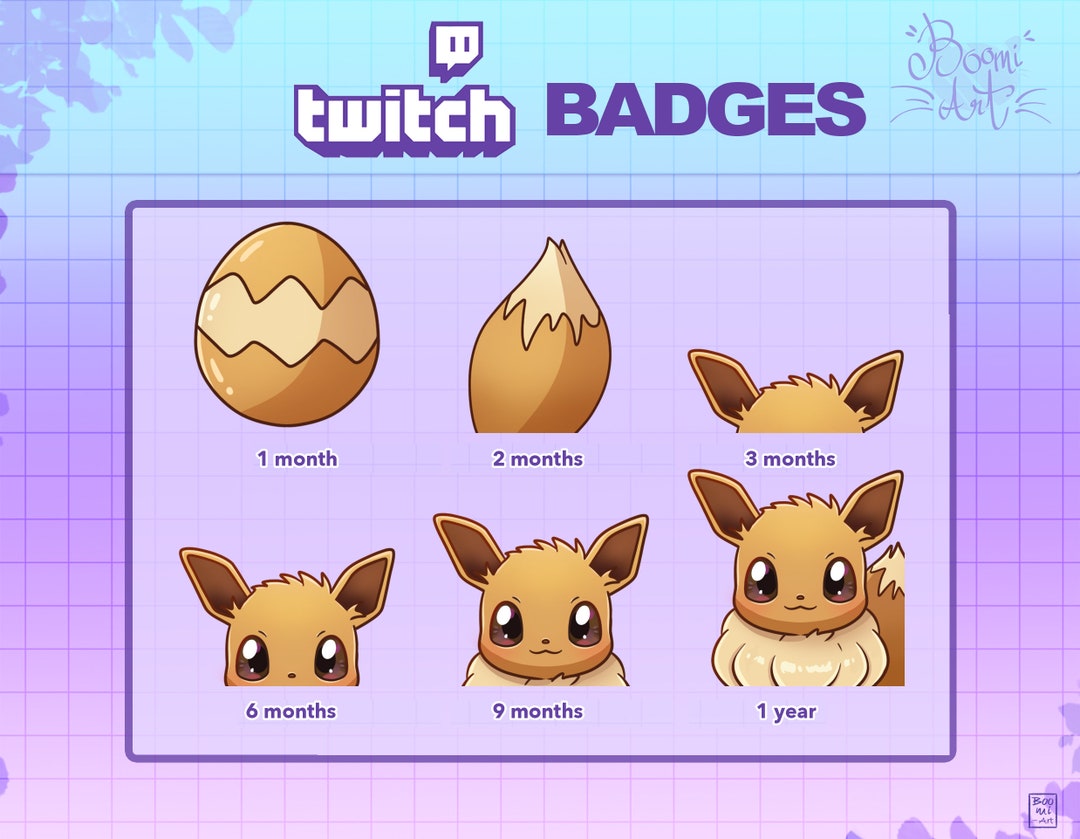EEVEE Cute Sub Badge Twitch | Pack 6 | Pokemon Sub Badges | Twitch ...
