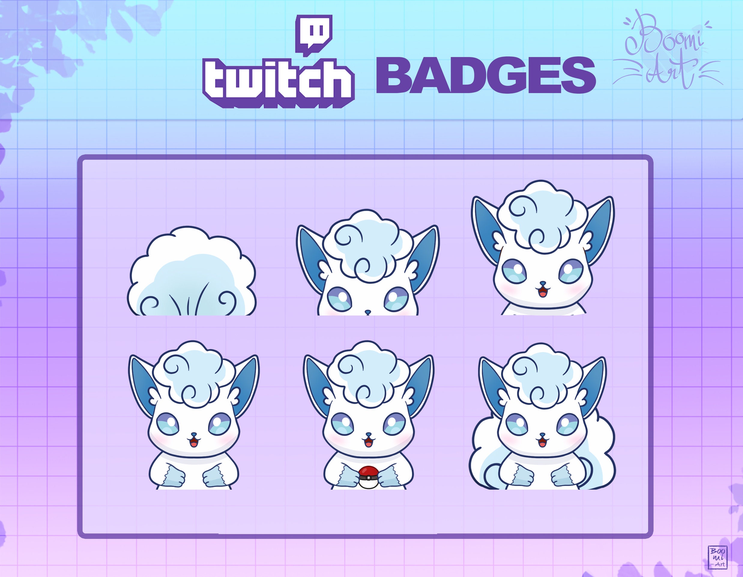VULPIX ALOLAN Cute Badges Twitch Pack 6 Pokemon Badges Twitch Graphics ...