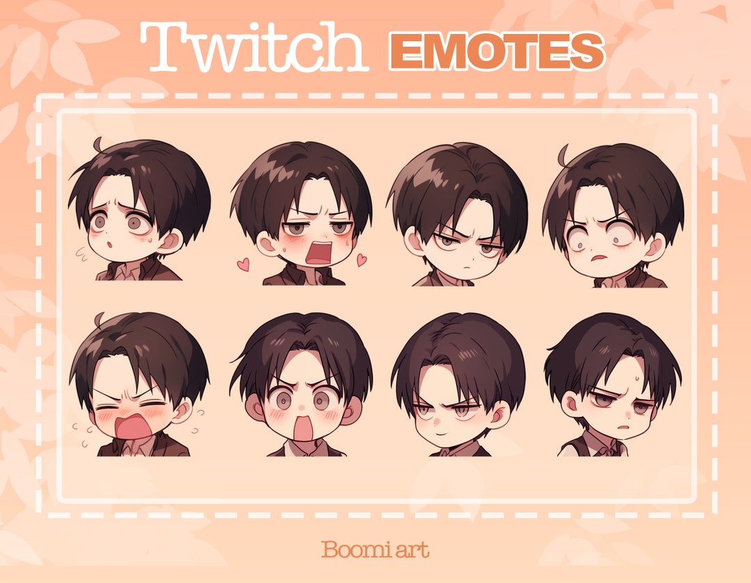 LEVI ACKERMAN Cute Emotes Twitch | Pack 8 | Attack of Titans Emotes ...