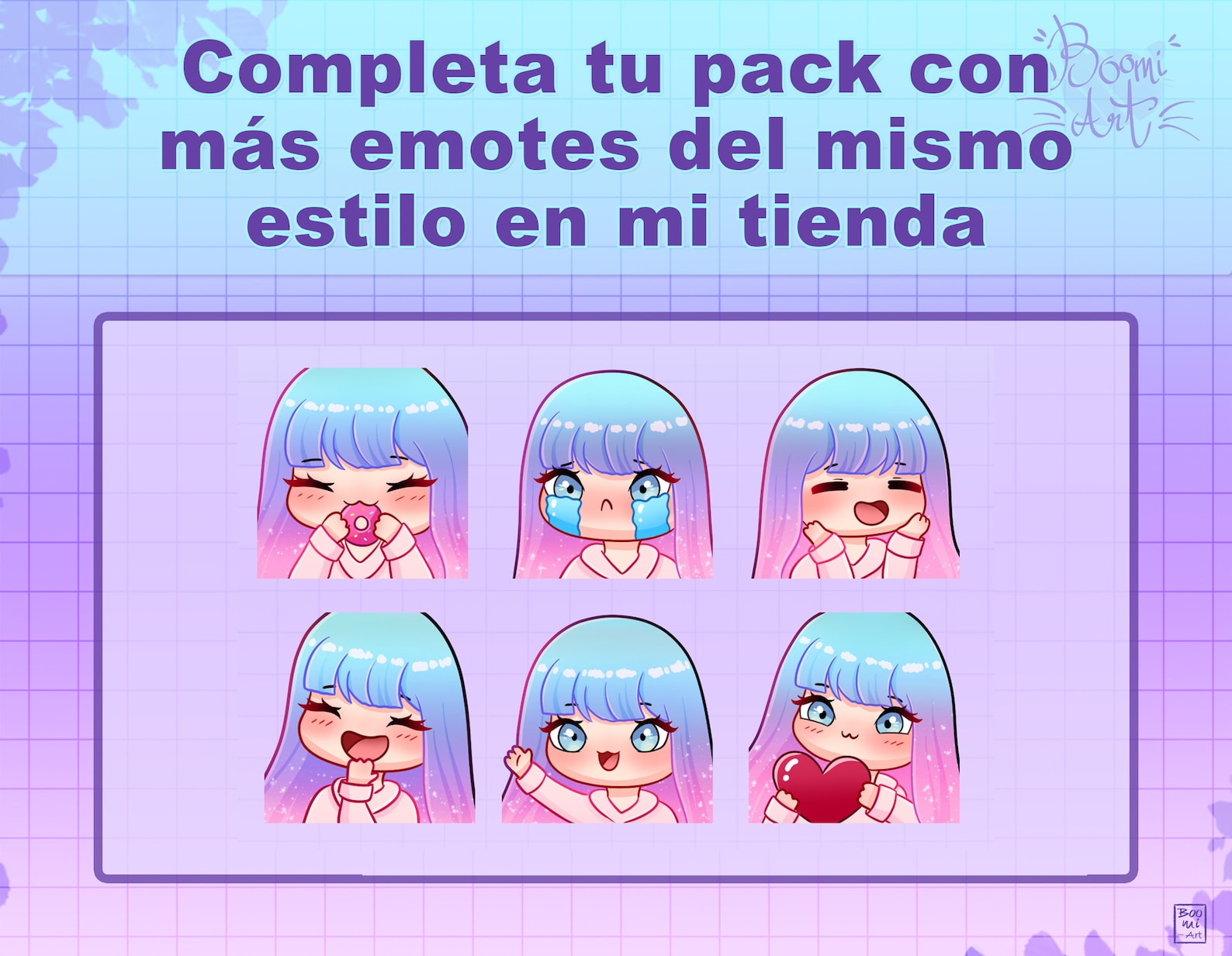 Twitch / Discord Emotes Girl Pastel Hair Funny Faces Pack 6 - Etsy
