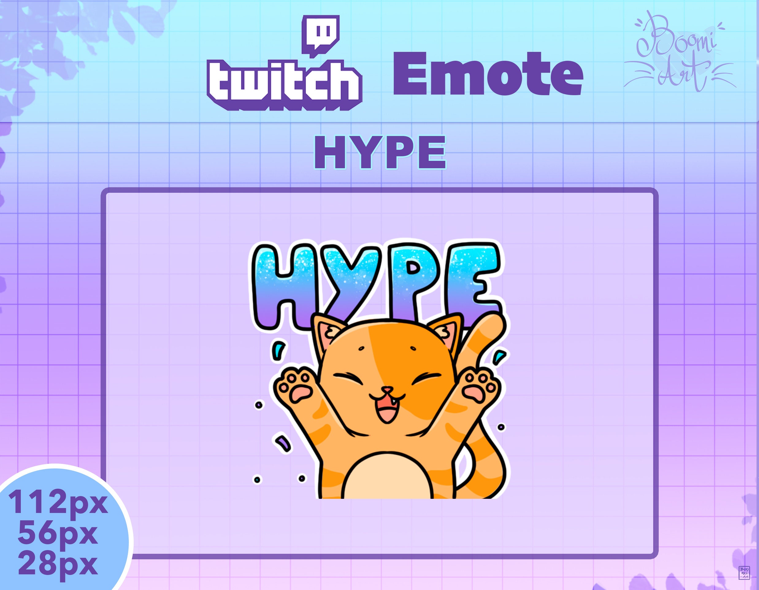 Twitch Emote Hype Cat | Etsy