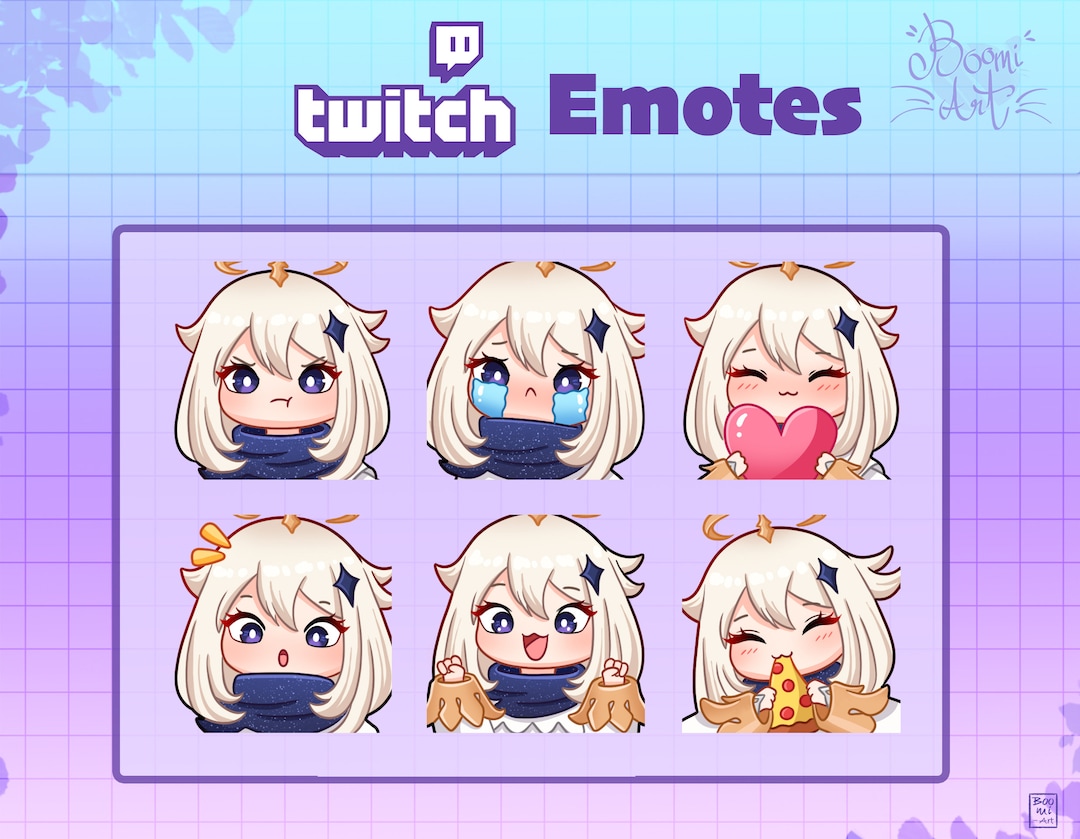 PAIMON Cute Emotes Twitch | Pack 6 | Genshin Impact Emotes | Twitch ...