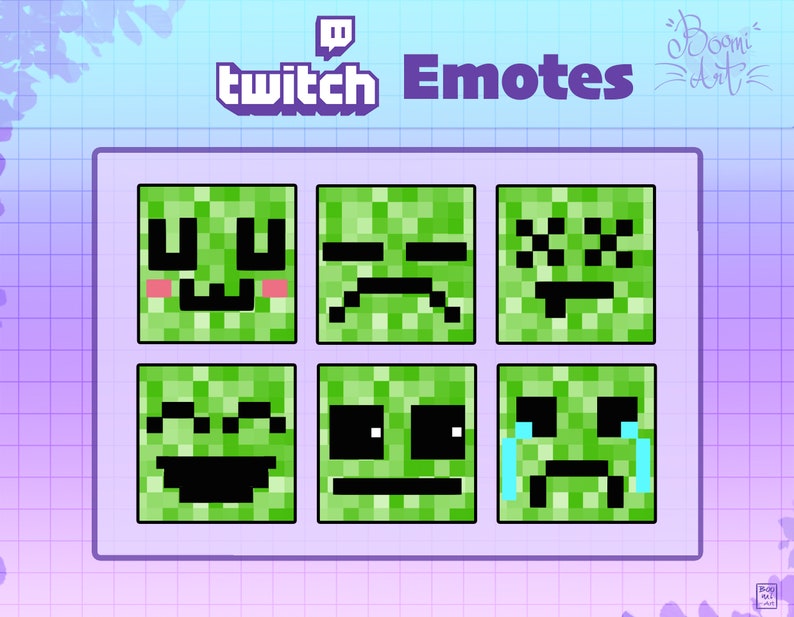 Twitch / Discord Emotes Minecraft Creeper Pack 6 - Etsy