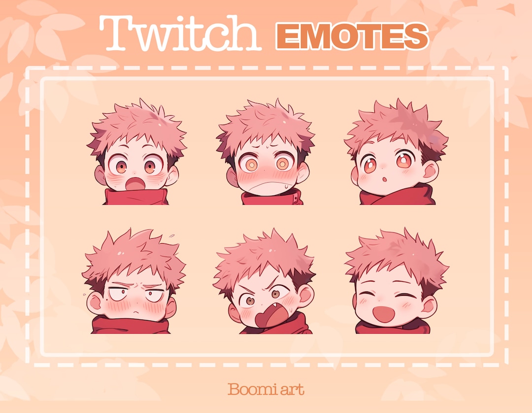 YUJI ITADORI Cute Emotes Twitch | Pack 6 | Jujutsu Kaisen Emotes ...