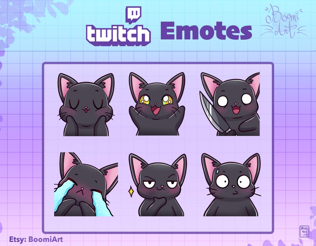 Twitch Emotes Back Cat Kawaii Pack 6 - Etsy