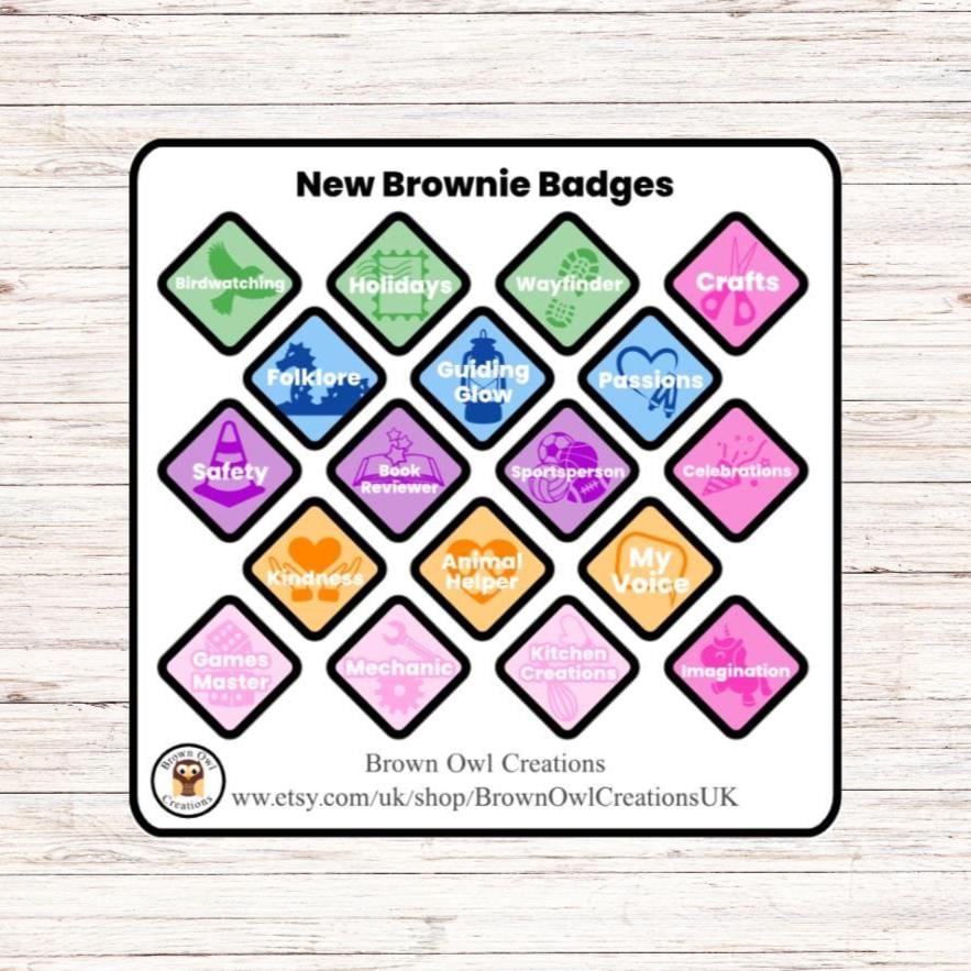 Girlguiding Interest Badge Stickers: Rainbows, Brownies, Guides ...