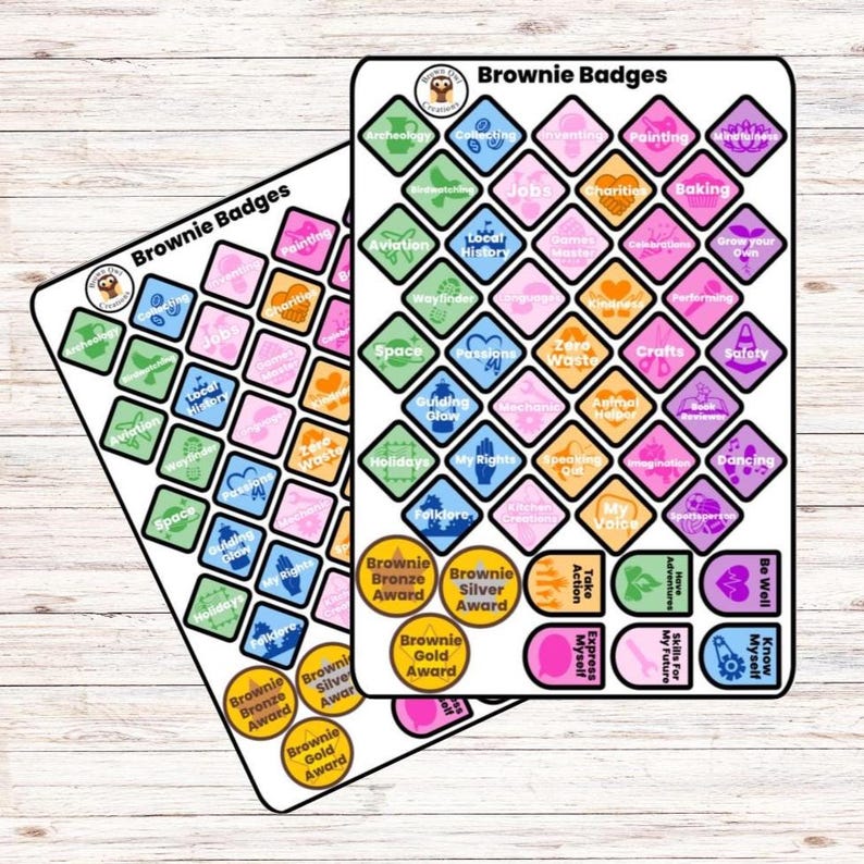 Girlguiding Interest Badge Stickers: Rainbows, Brownies, Guides ...