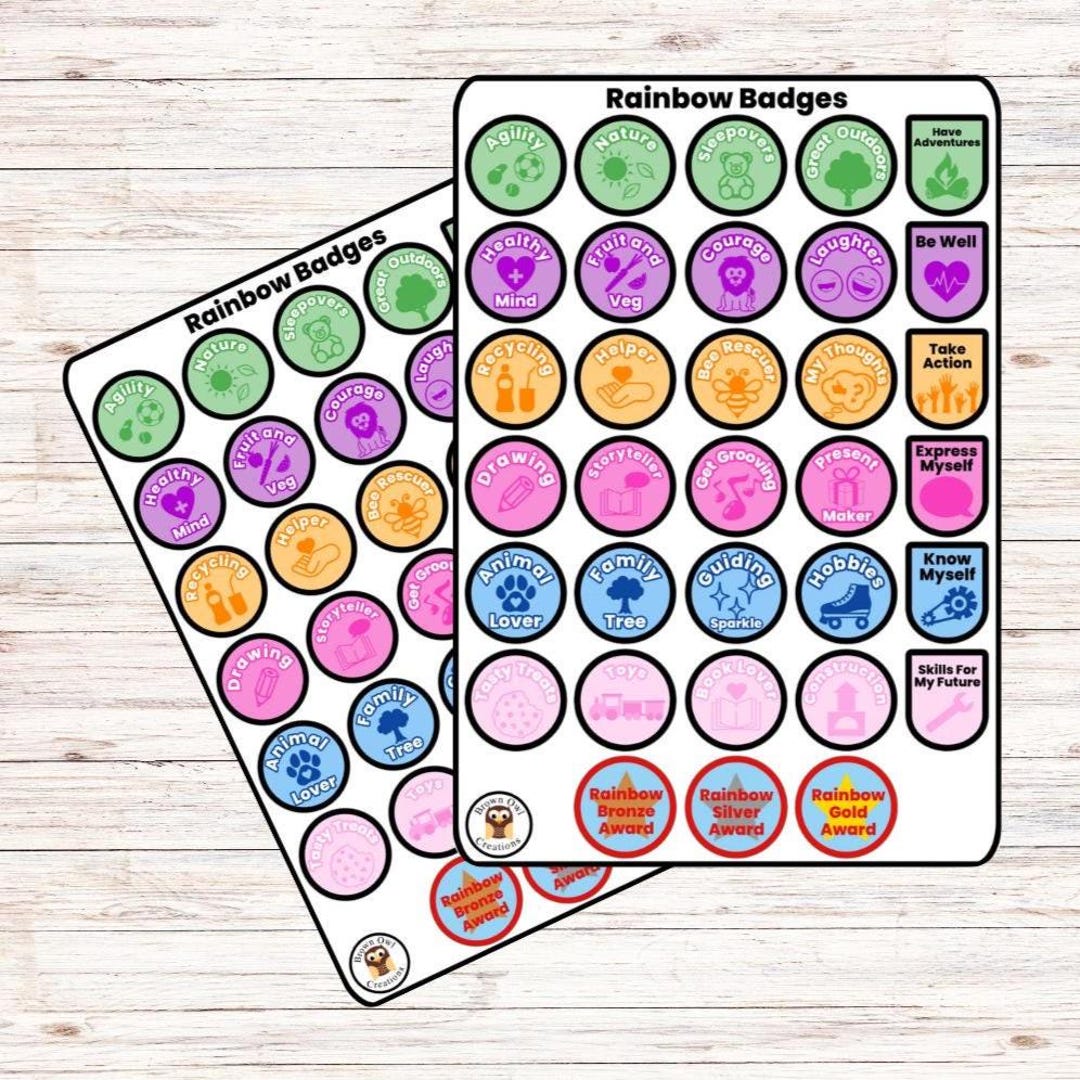 Girlguiding Interest Badge Stickers: Rainbows, Brownies, Guides ...