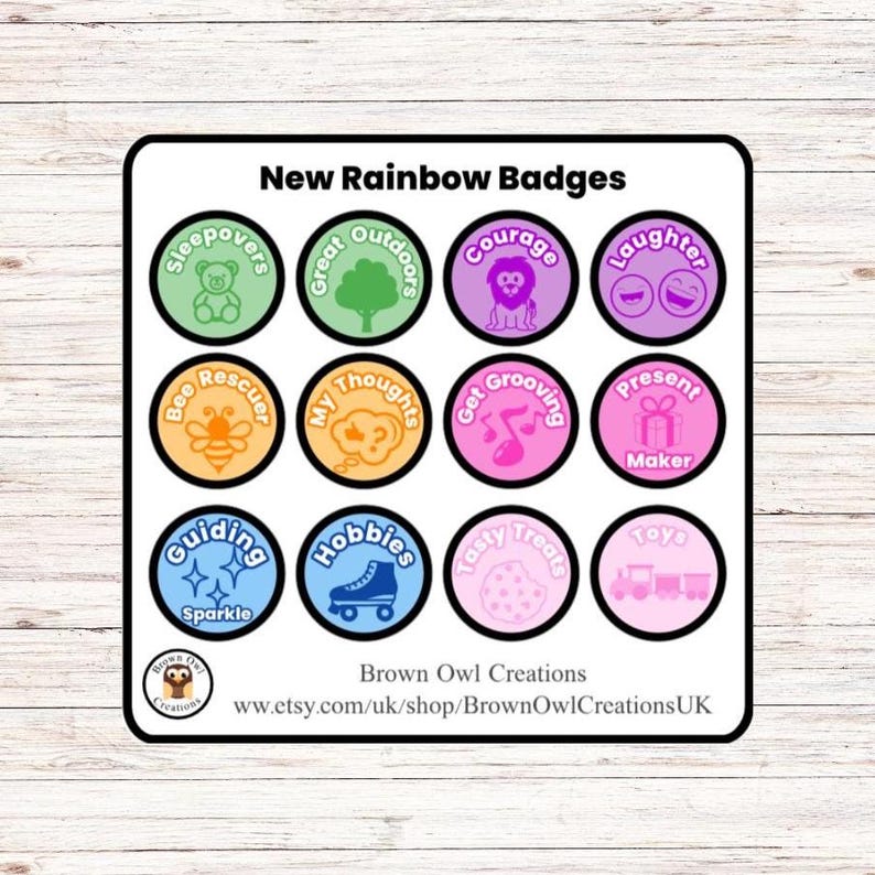 Girlguiding Interest Badge Stickers: Rainbows, Brownies, Guides ...