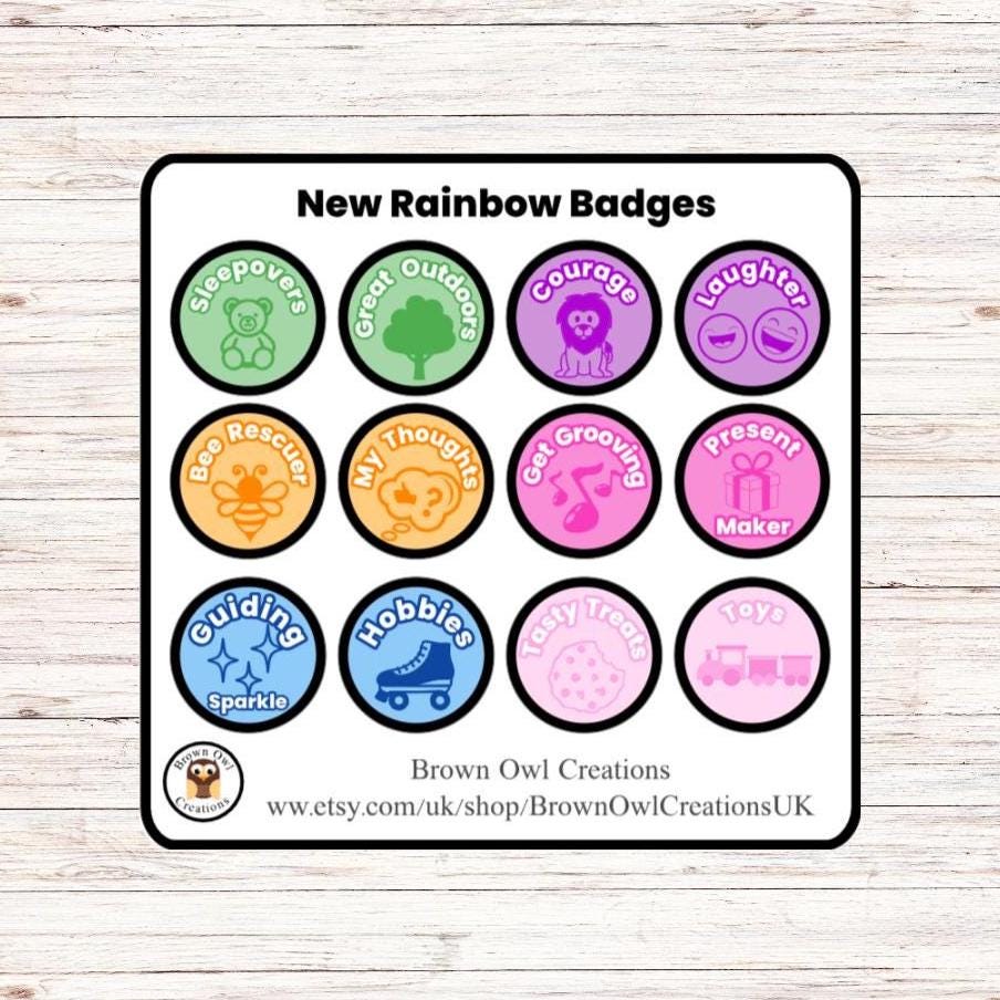 Girlguiding Interest Badge Stickers: Rainbows, Brownies, Guides ...