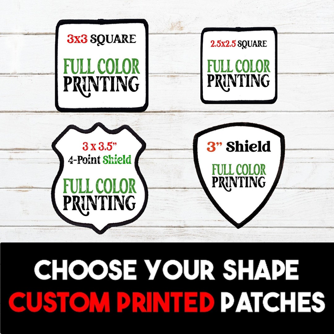 Custom Iron-on Patches | Full Color Printed Fabric Patches With Black Border - Choose Shape ...