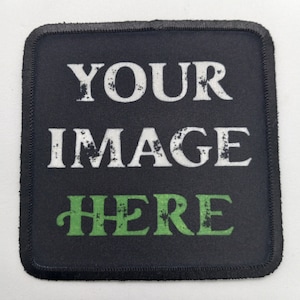 Custom Square Iron on Patches | Personalized Printed Patches With Black ...