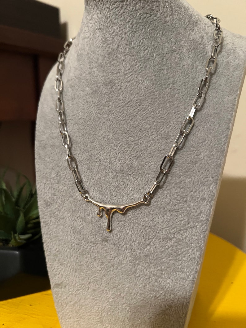 Dripping in Silver Necklace - Etsy