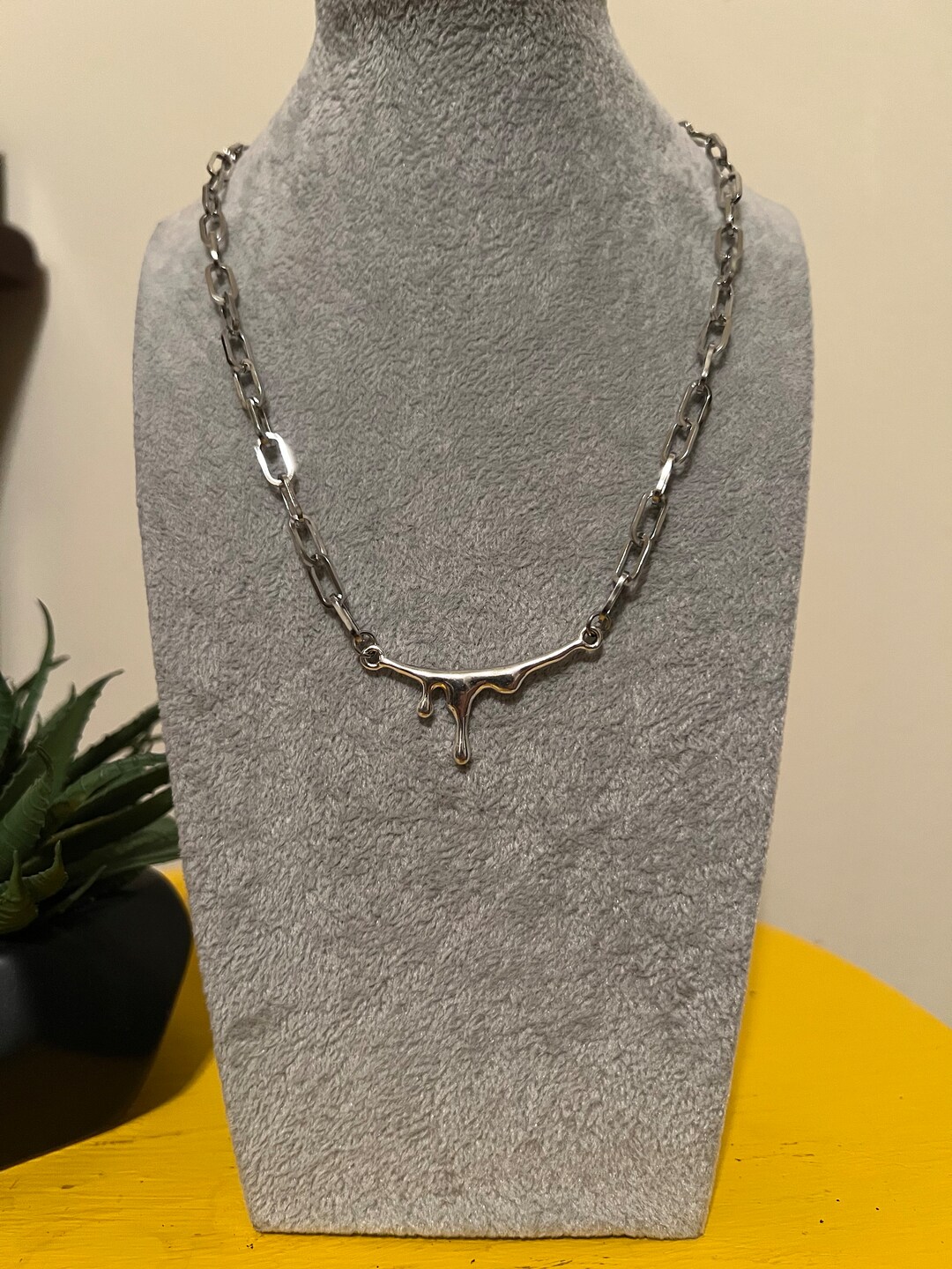 Dripping in Silver Necklace - Etsy