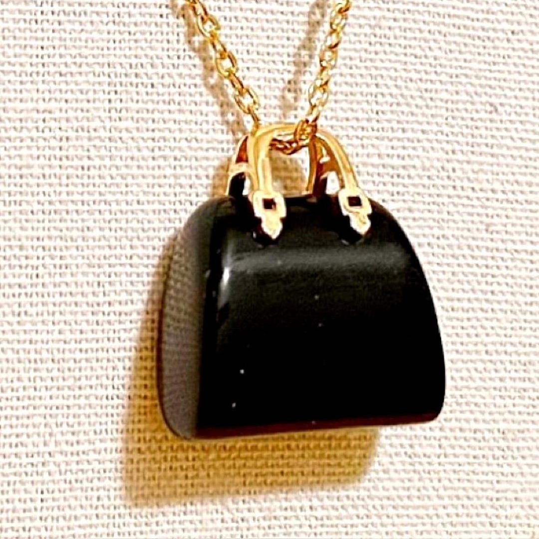 Obsidian Purse Necklace - Etsy