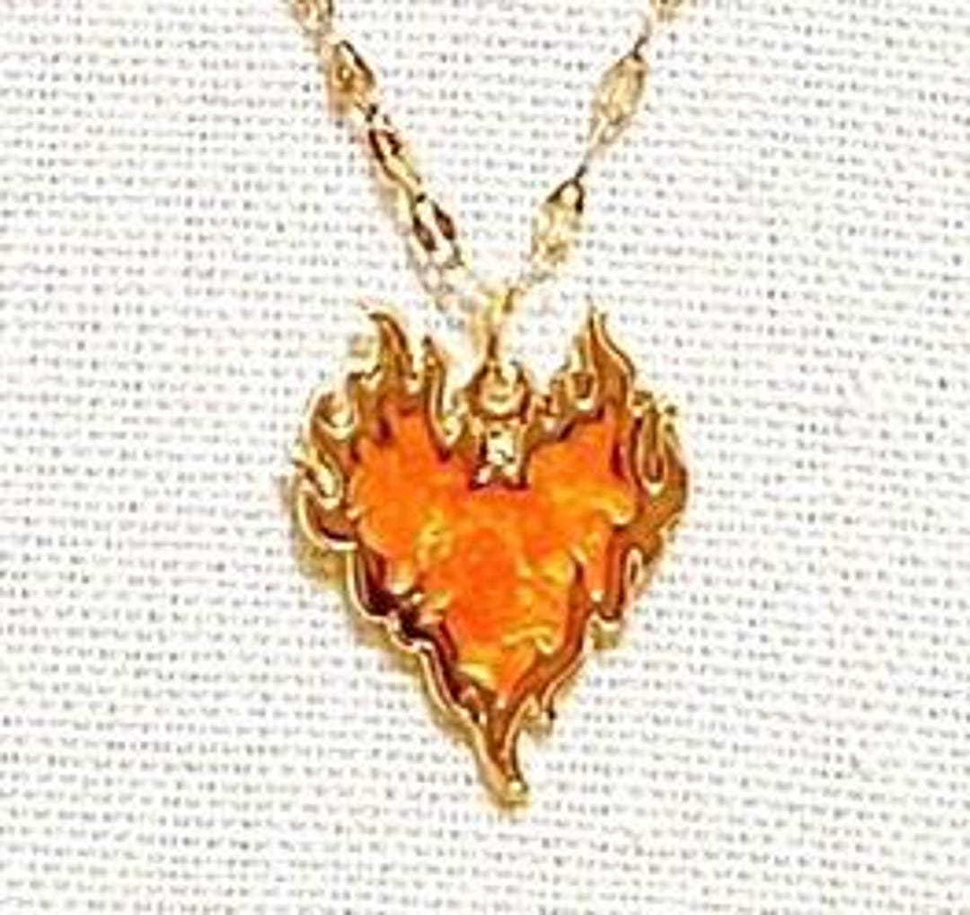 Heart Aflame Necklace - Etsy