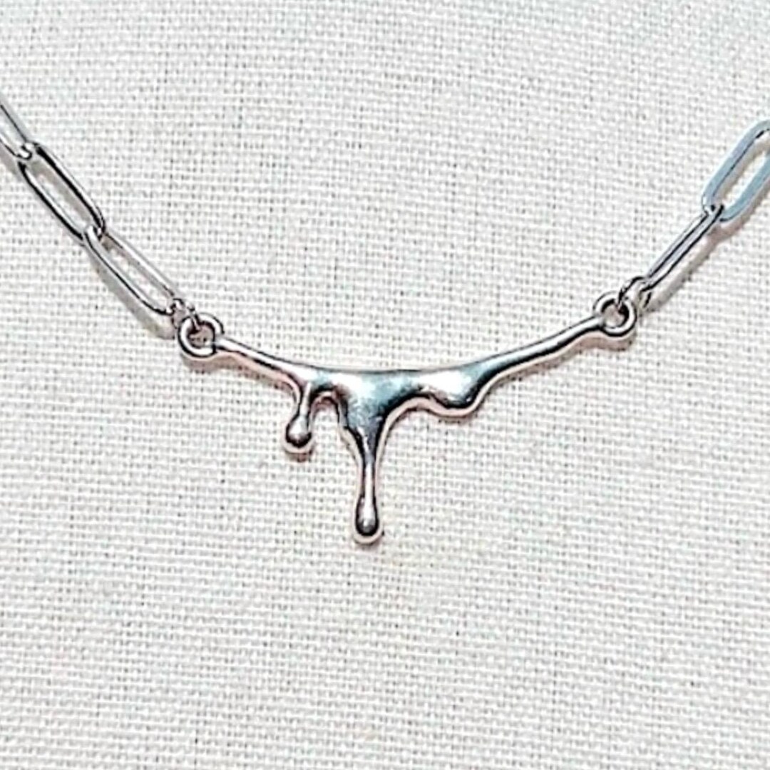 Dripping in Silver Necklace - Etsy