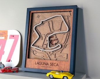 Laguna Seca Track Map With Nameplate Wall Art - Etsy