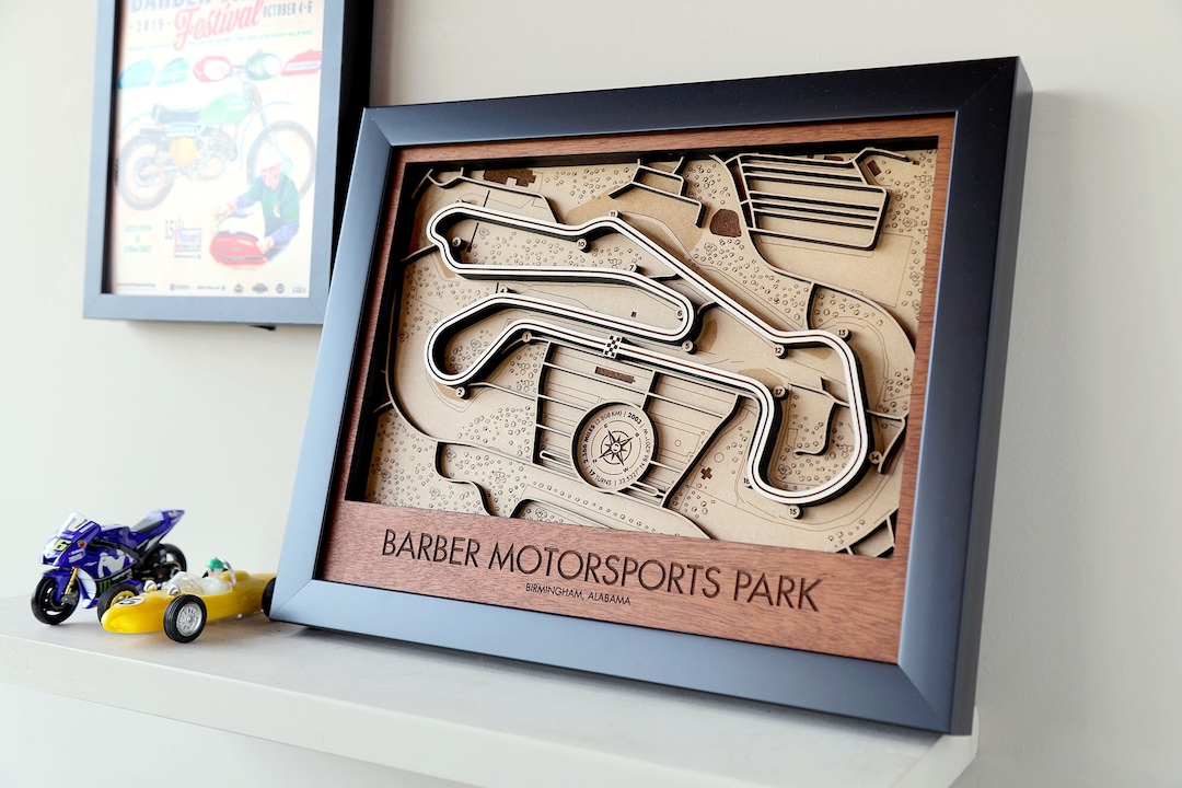 Barber Motorsports Park 3D Wood Track Map Wall Art Customizable - Etsy
