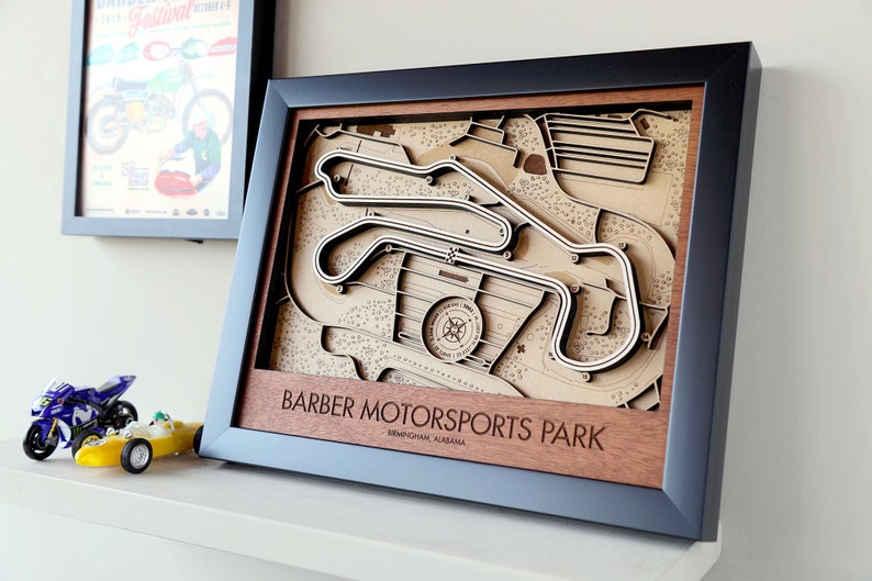 Barber Motorsports Park 3D Wood Track Map Wall Art Customizable - Etsy