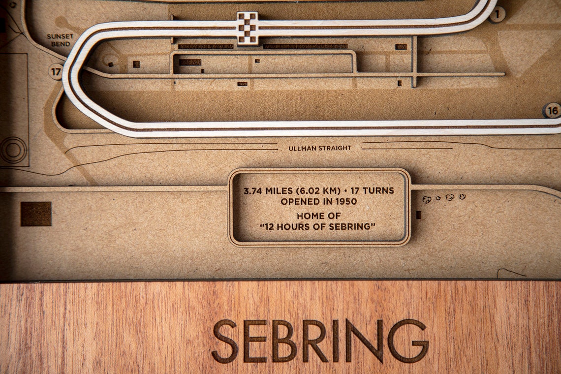 Sebring International Raceway 3D Wood Track Map Wall Art - Etsy