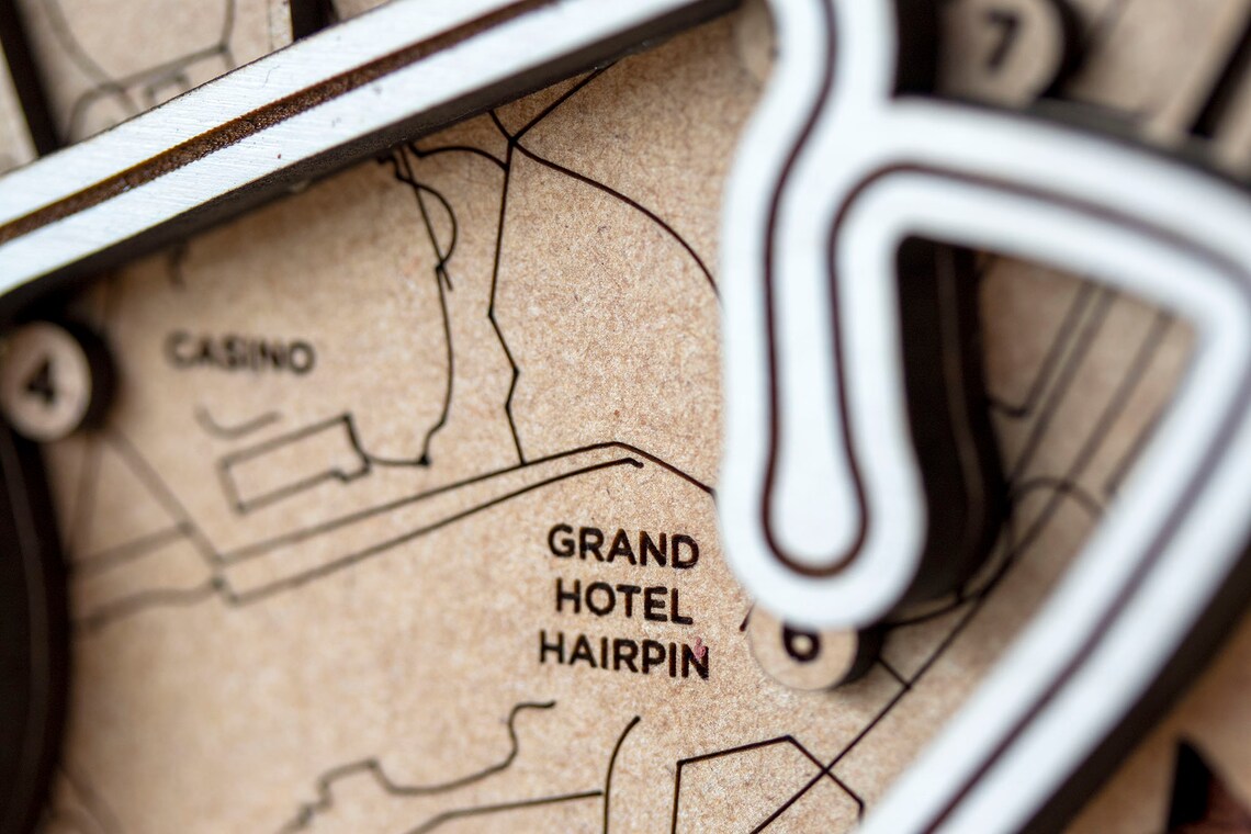 Circuit De Monaco 3D Wood Track Map F1 Wall Art Customizable - Etsy