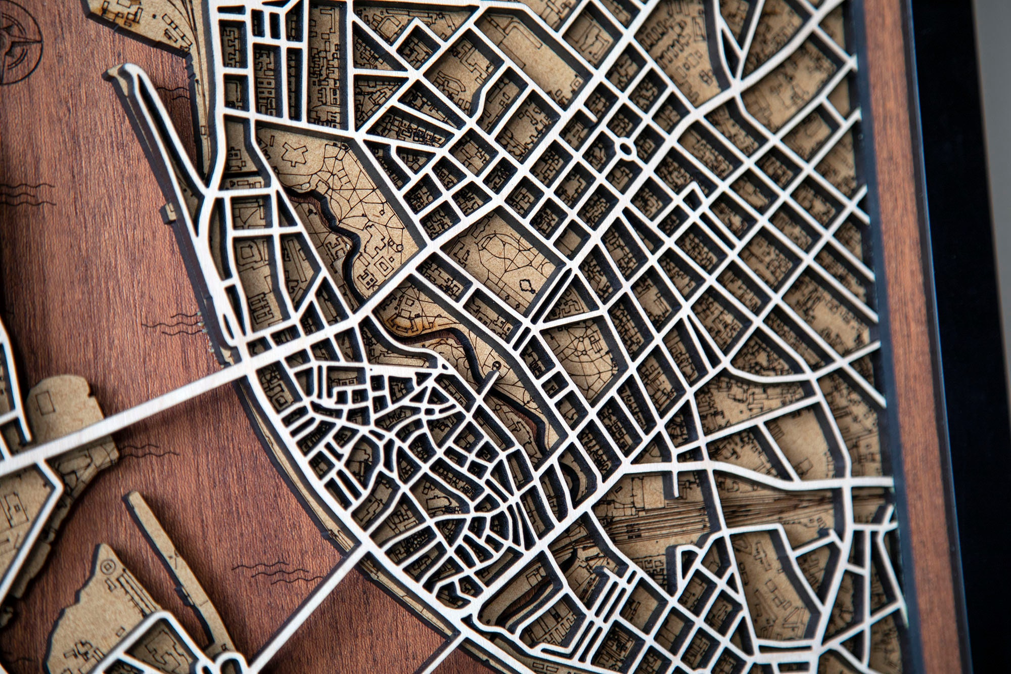 Riga Latvia Layered 3D Map Lasercut City Wood Wall Decor - Etsy