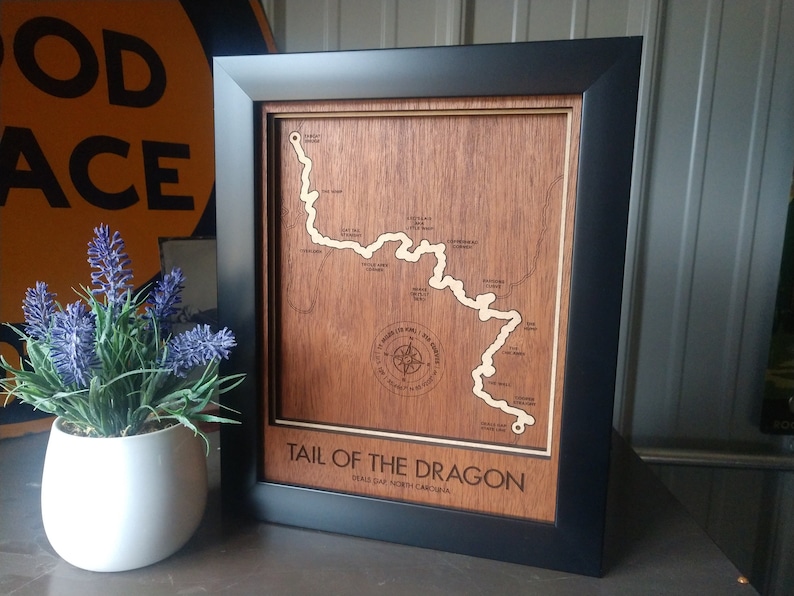 Tail of the Dragon Shadow Box Map 8x10 Layered Wood Framed - Etsy