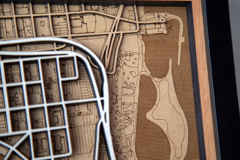 Milwaukee Neighborhoods Historic Third Ward Layered Wooden Map | Etsy