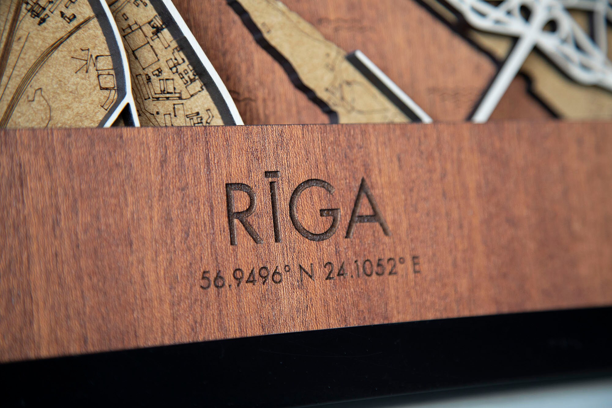 Riga Latvia Layered 3D Map Lasercut City Wood Wall Decor - Etsy