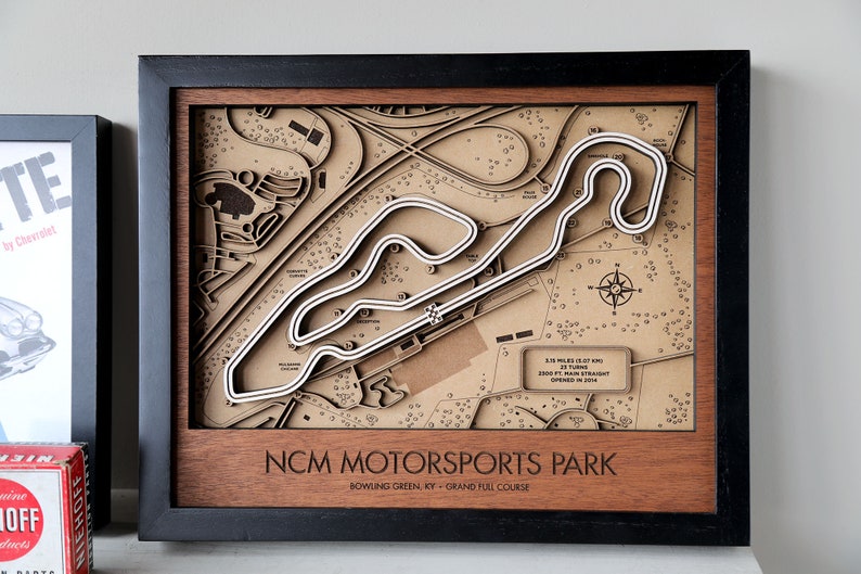 National Corvette Museum 3D Wood Track Map Motorsports Park - Etsy