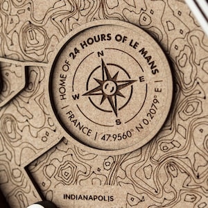 Le Mans Circuit De La Sarthe 3D Wood Map Wall Art Customizable - Etsy