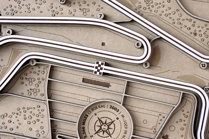 Barber Motorsports Park 3D Wood Track Map Wall Art Customizable - Etsy
