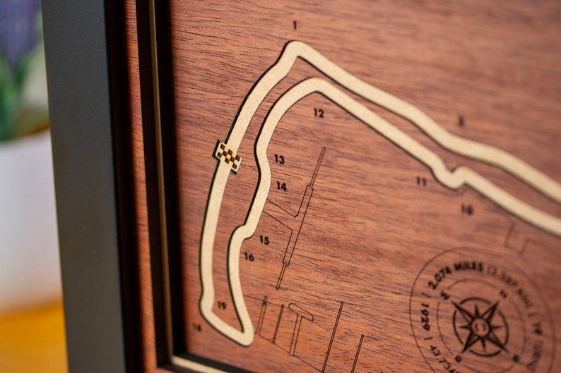 Circuit De Monaco F1 Shadow Box Map 8x10 Layered Wood Framed W/glass - Etsy