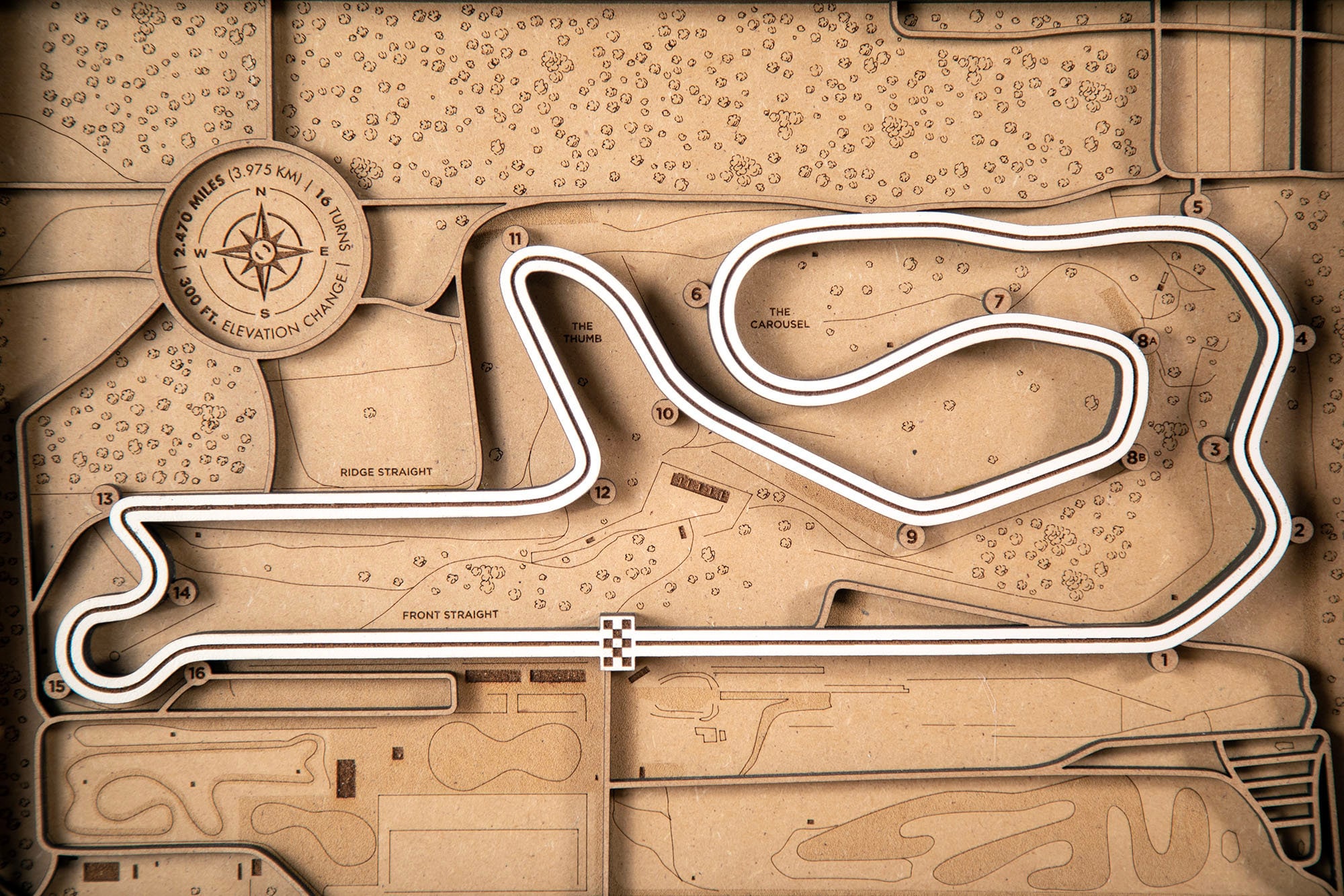 Ridge Motorsports Park 3D Wood Track Map Wall Art Customizable - Etsy