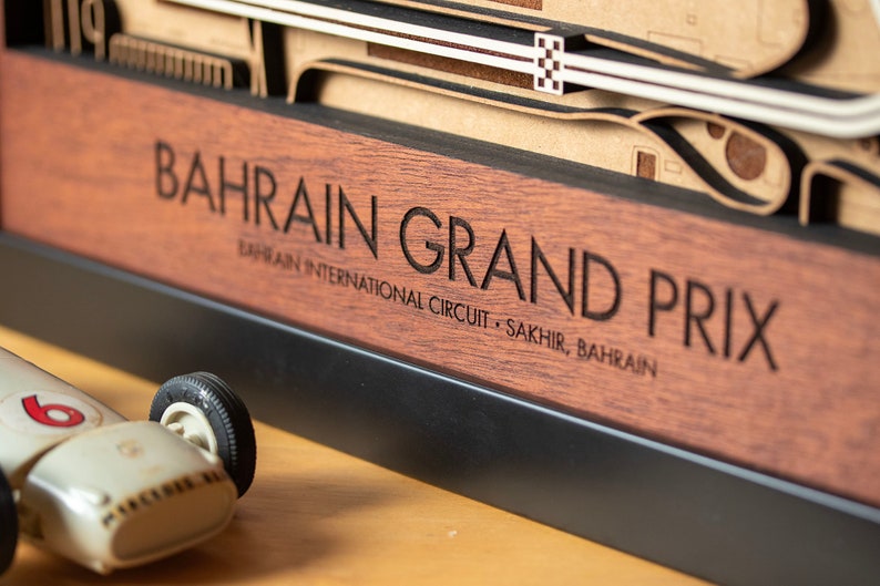 Bahrain Grand Prix 3D Wood Track Map Formula 1 F1 Wall Art Customizable ...